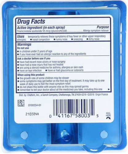 Nasacort 24-Hr Allergy Relief Nasal Spray 60 Sprays 1Ct