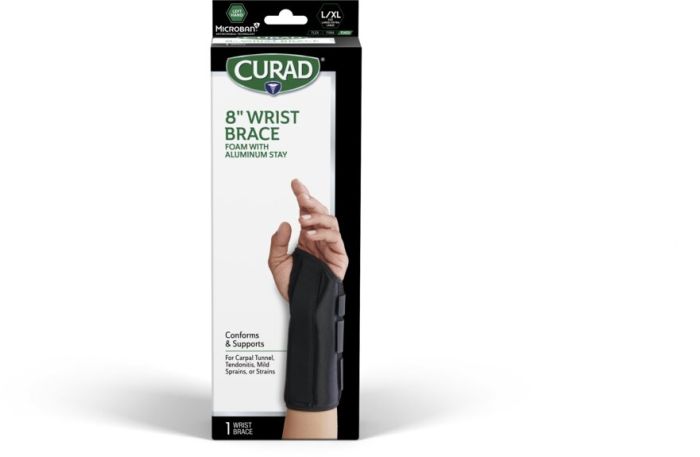 CURAD Foam Wrist Splints with Aluminum Stay and Microban L/XL 1Ct