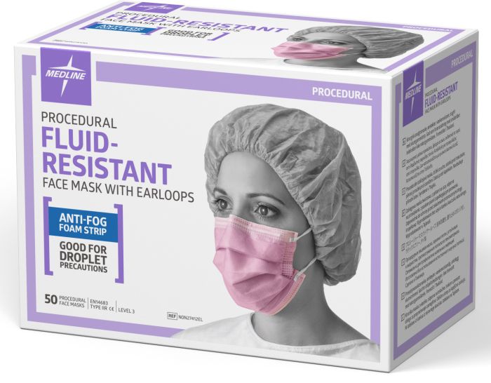 Medline ASTM Level 3 Face Mask with Antifog Foam 50Ct