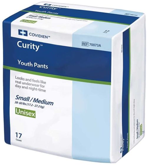 Curity Youth Pants Pull-Up Underwear S/M (38-65 lb.) 68Ct