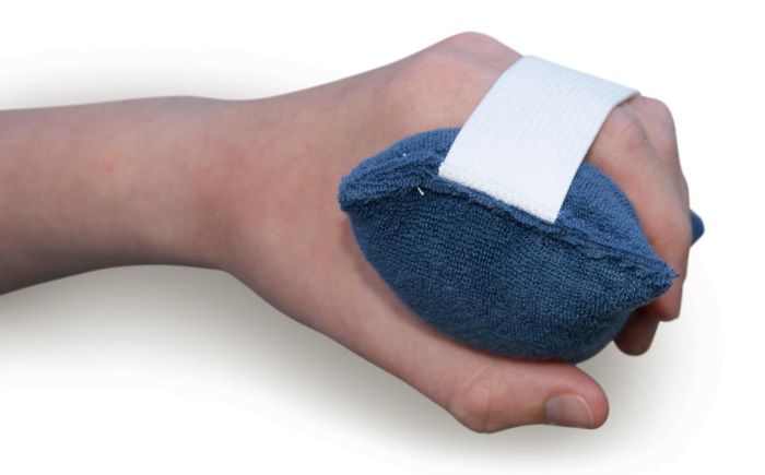 Medline Terry Palm Grip with Elastic Strap 2.5in x 4.5in Blue 1Ct