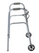 Medline 2-Button Folding Basic Steel Junior Walker with 5in Wheels ...