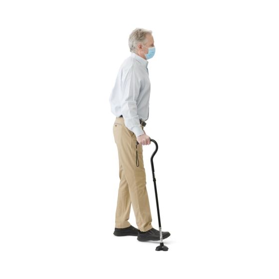 Medline 4-Point Quad Offset Folding Hybrid Cane Black 1Ct
