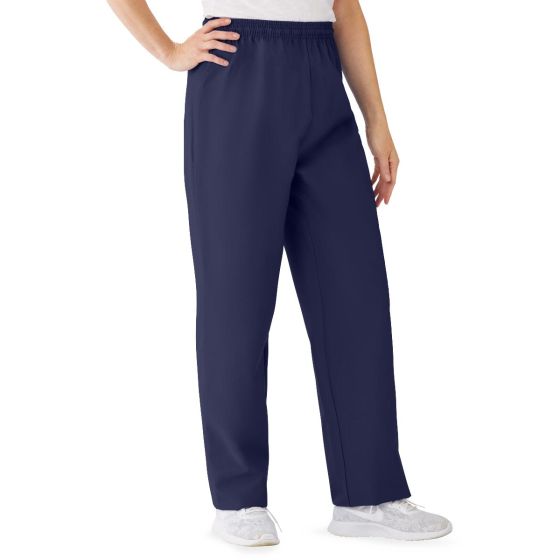 AngelStat Ladies Modern Fit No Pocket Elastic Waistband Scrub Pant Navy ...