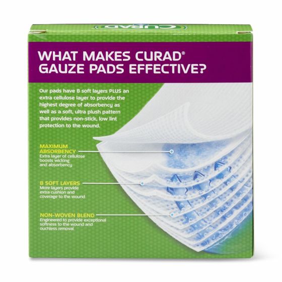 CURAD Sterile Nonwoven Gauze Pad Medium 3x3 240Ct