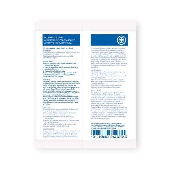 Medline Standard Instant Cold Pack 5x6 Single Use 1Ct