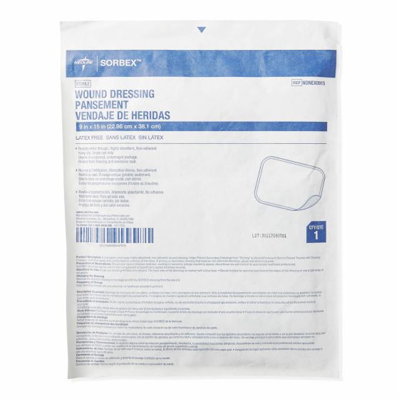 Medline Sorbex Sterile Wound Dressing 9x15 30Ct