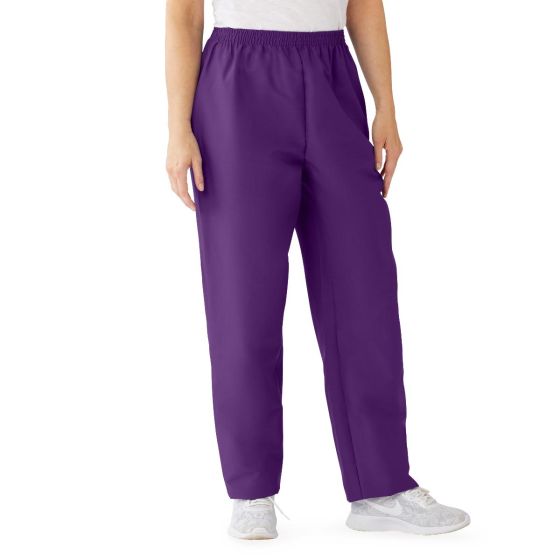 ComfortEase Women's Elastic Waist 2-Pocket Scrub Pants, Size 3XL ...