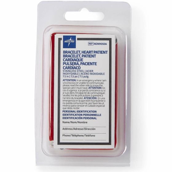Medline Stainless Medical Alert Bracelet Heart 1Ct