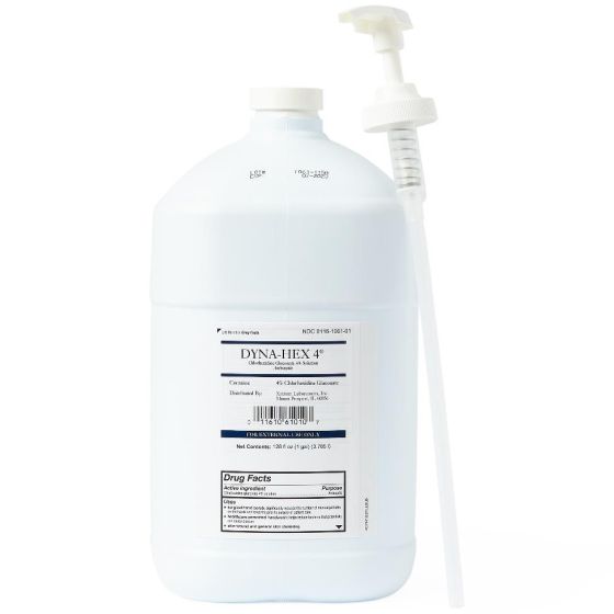 Dyna-Hex 4% CHG Liquid Surgical Scrub, 128 oz., One