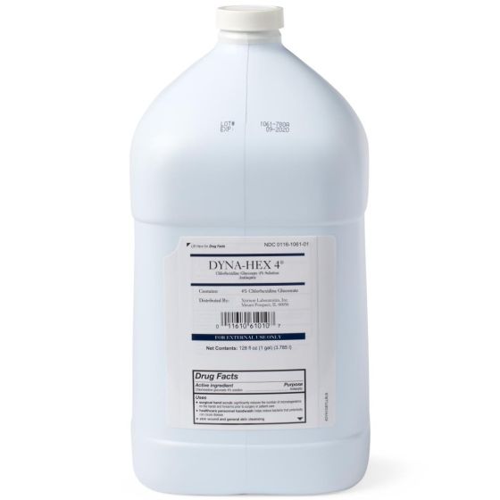 Dyna-Hex 4% CHG Liquid Surgical Scrub, 128 oz., One