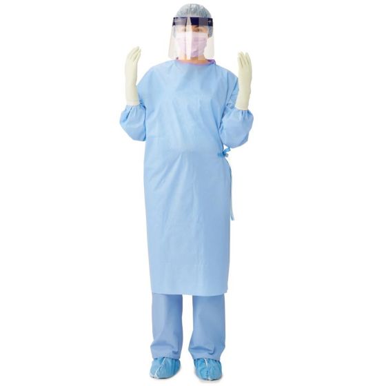 Medline Sirus Sterile Surgical Gown Blue L 20Ct