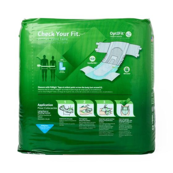 Medline FitRight OptiFit Extra Disposable Brief L 80Ct