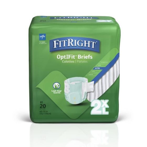 Medline FitRight OptiFit Ultra Disposable Brief 2XL 20Ct