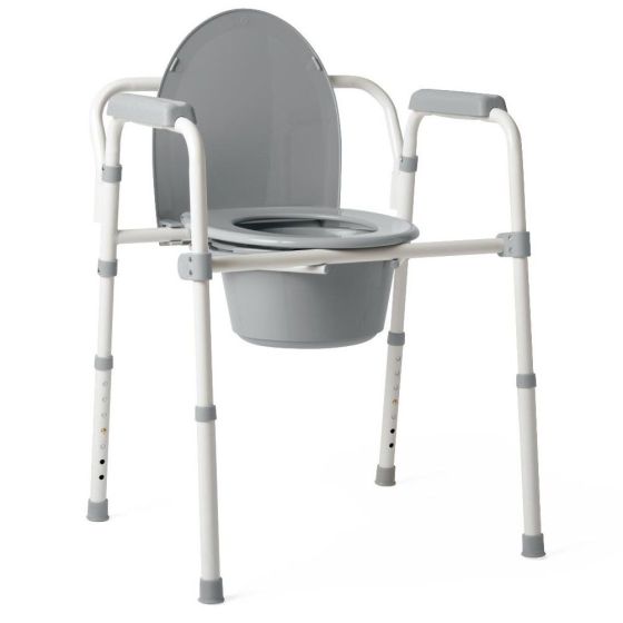 Steel 3-in-1 Folding Steel Commode 350lb Capacity 1Ct