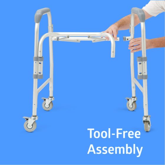 Aluminum Padded Shower Chair Commode with 4 Locking Casters