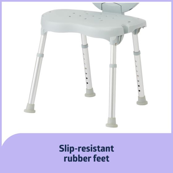 Guardian Folding Shower Chair with Backrest Aluminum 300lbs Gray 1Ct