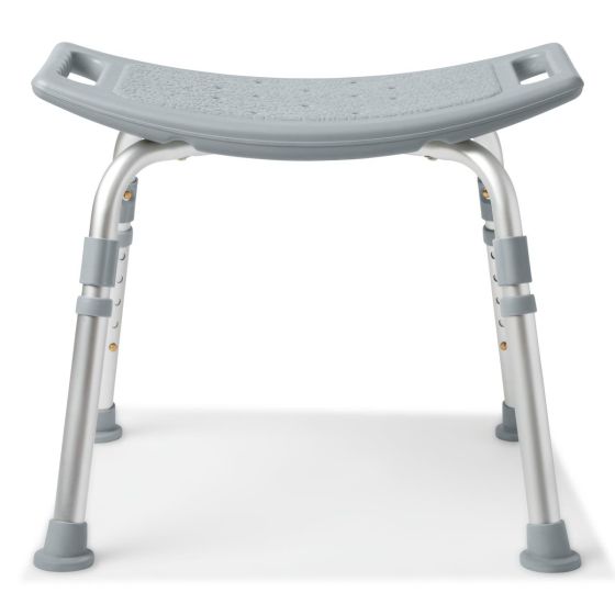 Medline Aluminum Bath Bench No Back KD 400lb Gray 1Ct