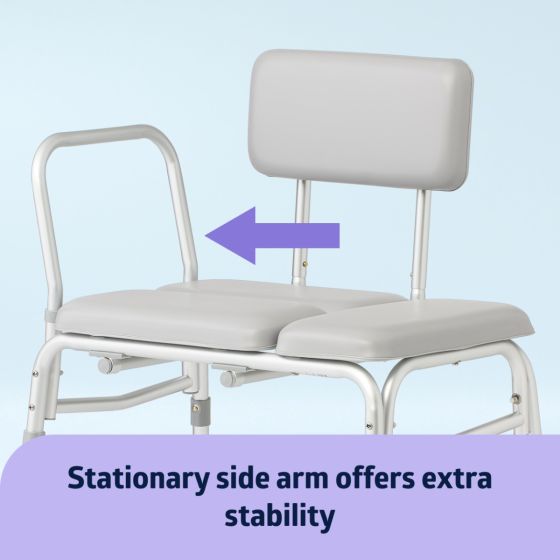 Medline Padded Transfer Bench with Back 400lb Cap 1Ct