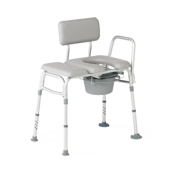 Guardian Combination Transfer Bench and Commode Padded 400lbs 1Ct