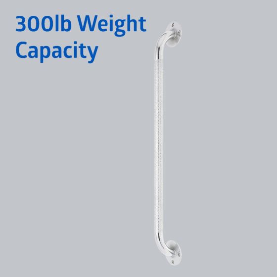 Medline 24in Knurled Chrome Grab Bar 300lb Capacity 1Ct