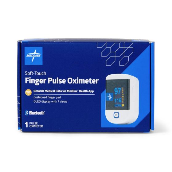 Medline Soft-Touch Bluetooth Fingertip Pulse Oximeter 1Ct