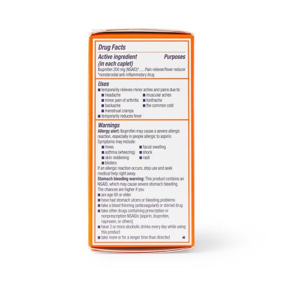 Motrin IB Ibuprofen Caplet 200mg 100Ct