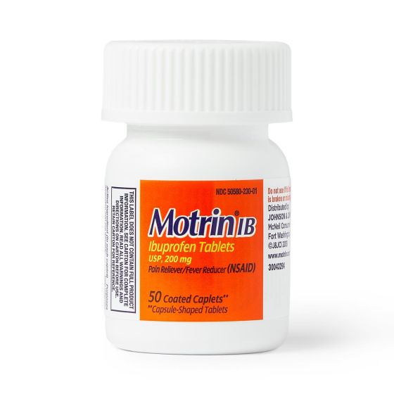 Motrin IB Ibuprofen Caplet 200mg 50Ct