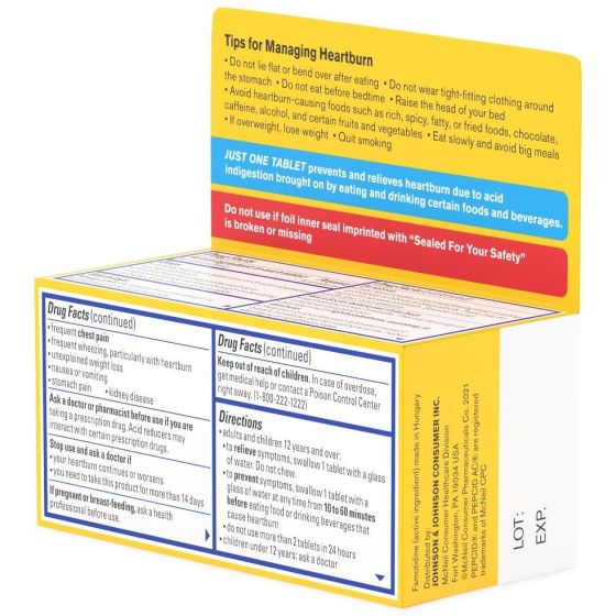 Pepcid AC Famotidine Antacid Tablets Max Strength 20mg 50Ct