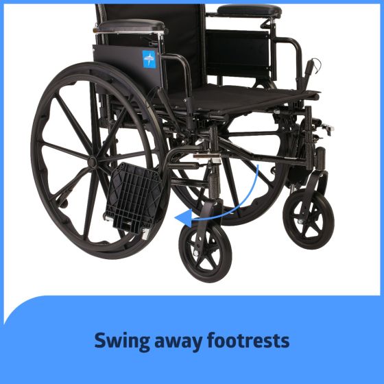 Medline Guardian K3 Wheelchair with Desk-Length Arms and Swing-Away ...