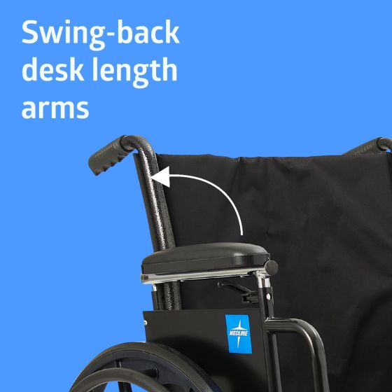 Medline Guardian K3 Wheelchair with Height-Adjustable Desk-Length Arms ...