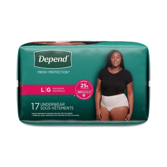 Depend Fresh Protection Underwear for Women L 17Ct