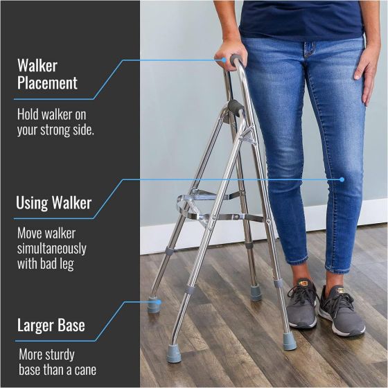 DMI Folding Hemi Walker 250lbs 1Ct