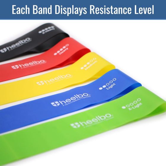 Heelbo Exercise Bands:Exercise Resistance Band Assorted 5Ct