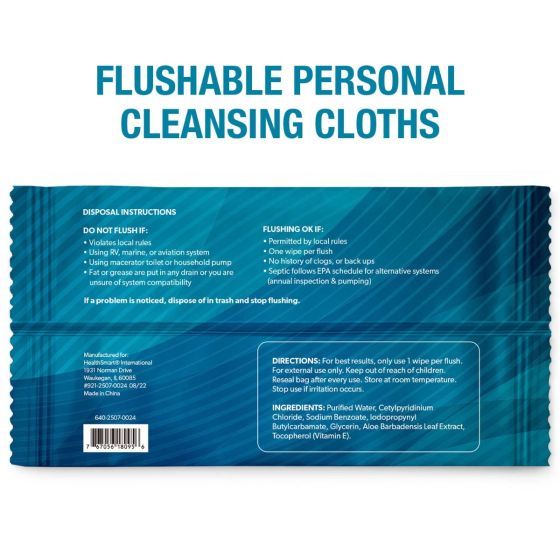 HealthSmart H+S Flushable Wipes Soft Pack 60/Pack 1Ct