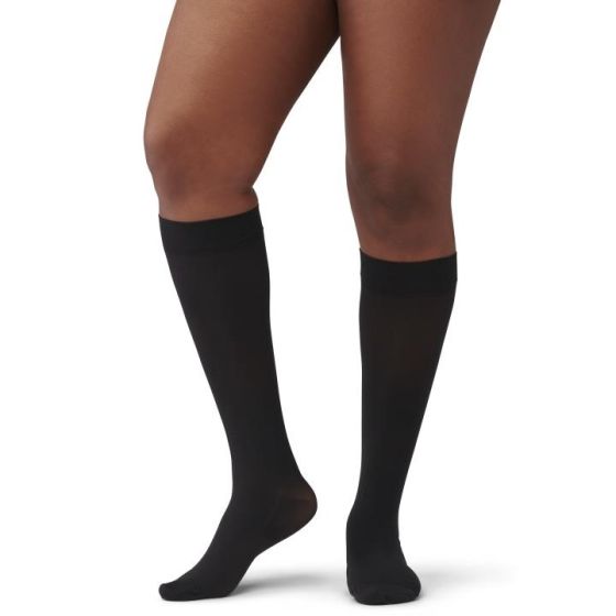 CURAD Knee Compression Hosiery 15-20mmHg Blk C Reg 1Pr