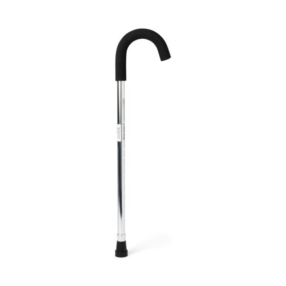 Medline Standard Aluminum Crook Handle Cane 300lbs Chrome 6Ct