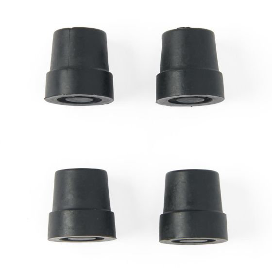 Medline Replacement Small Base Quad Cane Tips 0.5in Black 4Ct