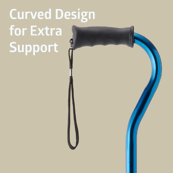 Medline Aluminum Offset Cane Offset Handle 300lbs Blue 1Ct