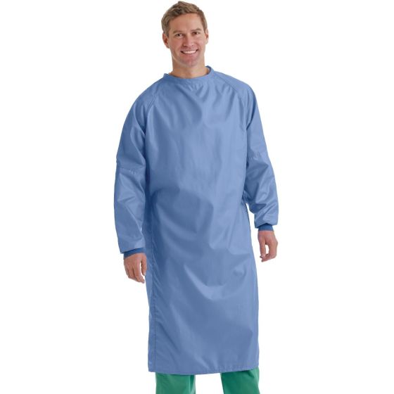 Medline Blockade 2-Ply Cover Gown Ties/Ties Ceil Blue XL 12Ct