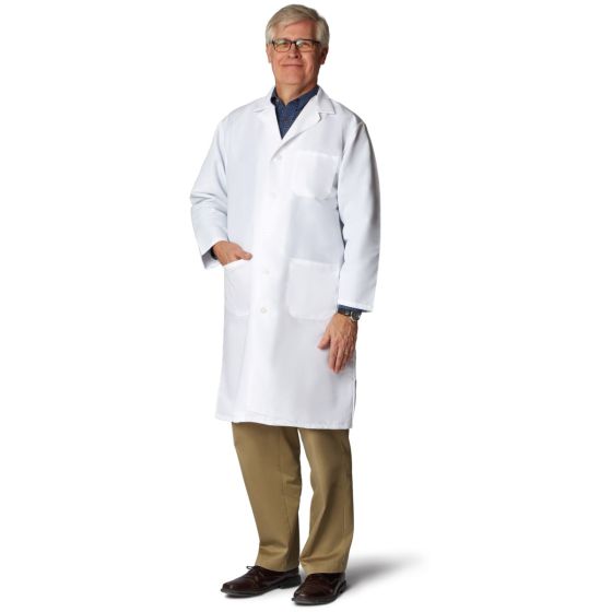 Men's Full Length Lab Coat White Size 42 1Ct