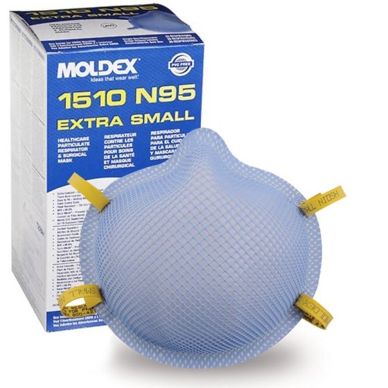 Moldex 1500 Series N95 Respirator Surgical Mask XS 20Ct