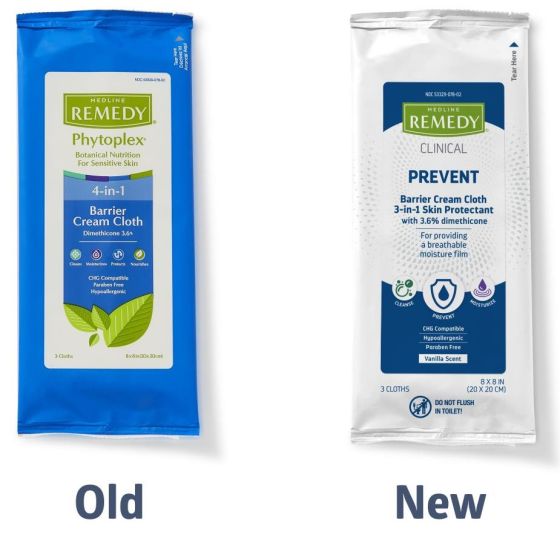 Medline Remedy Clinical Barrier Cream Cloth 8x8 Scented 3Ct