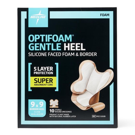 Optifoam Gentle Heel Silicone/Foam Dressing 10Ct