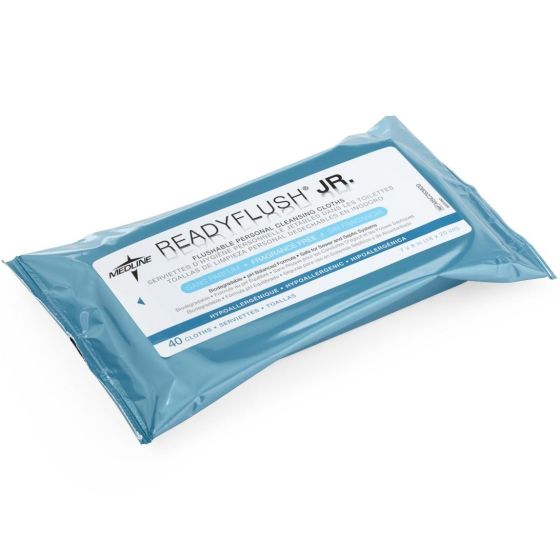 ReadyFlush JR Biodegradable Flushable Wipes Unscent 40Ct