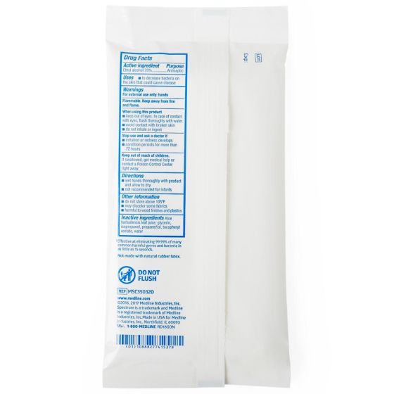 Medline Spectrum Adv Hand Sanitizer Wipe 5.5x8 20Ct