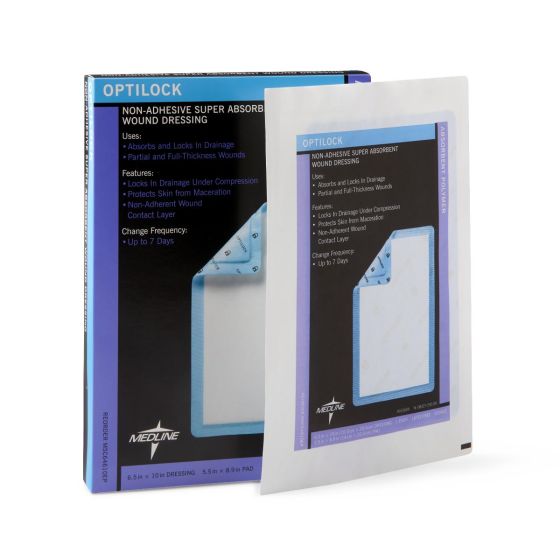 Medline OptiLock Absorbent Polymer Dressing 6.5x10 10Ct