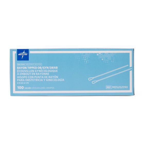 Medline Plastic Nonsterile Rayon-Tip OB/GYN Swab 500Ct
