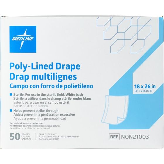 Poly-Lined Field Drapes, 18in x 26in, Box of 50