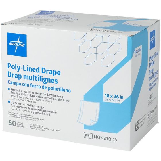 Poly-Lined Field Drapes, 18in x 26in, Box of 50